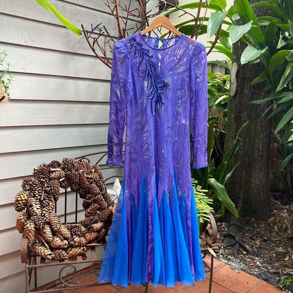 Miss Elliette | Dresses | Vintage 97s Miss Elliett Lace And Chiffon ...